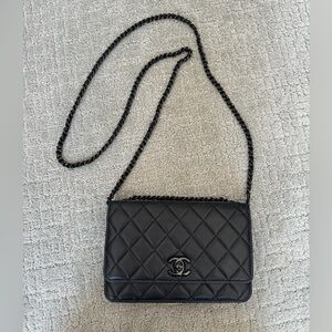 CHANEL | Bags | Chanel Convertible Shoulder And Crossbody Black Flap ...